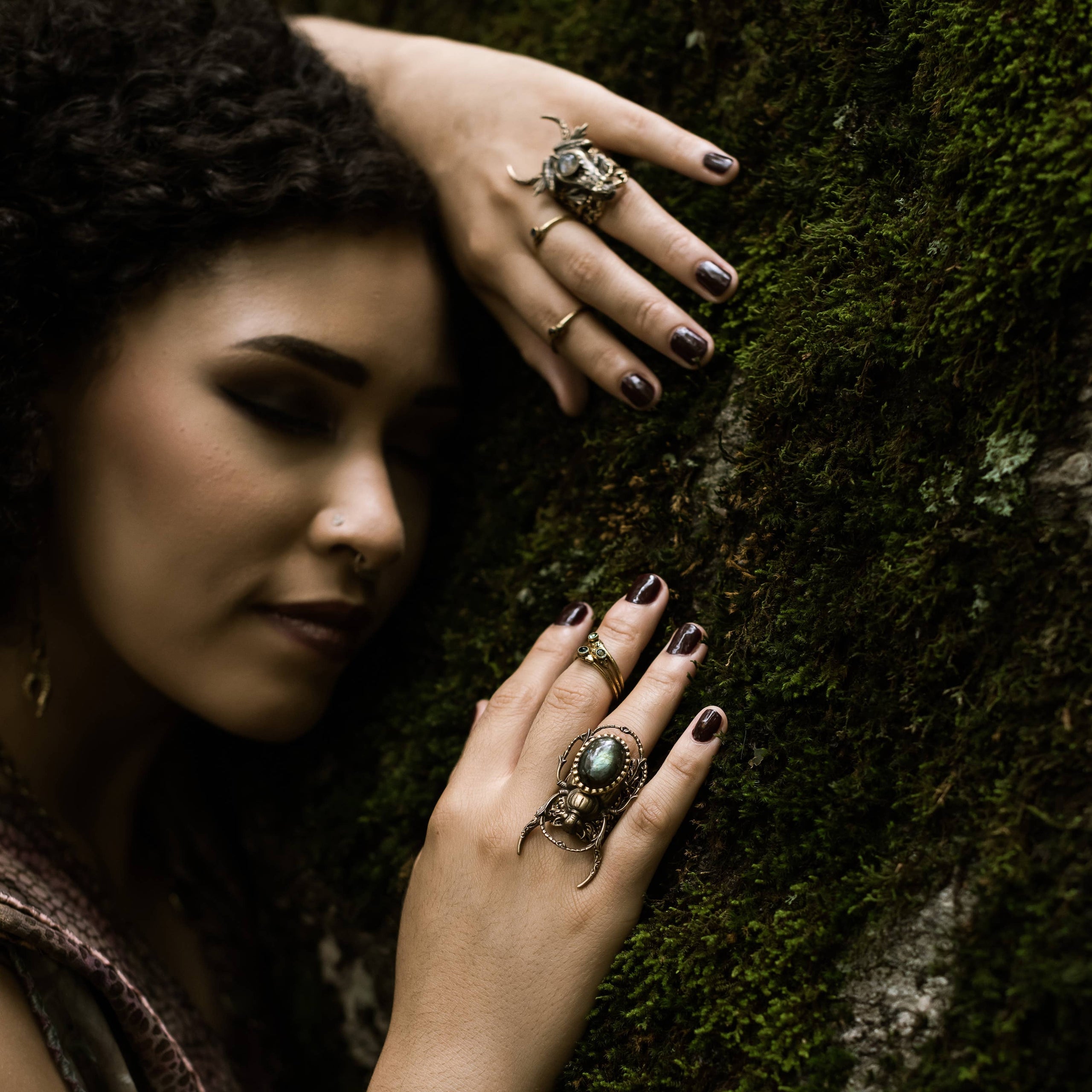 Crescent-Crowned Scarab Ring - Gold Plated | Novis Mortem Collective Crescent-Crowned Scarab Ring - Gold Plated | Novis Mortem Collective